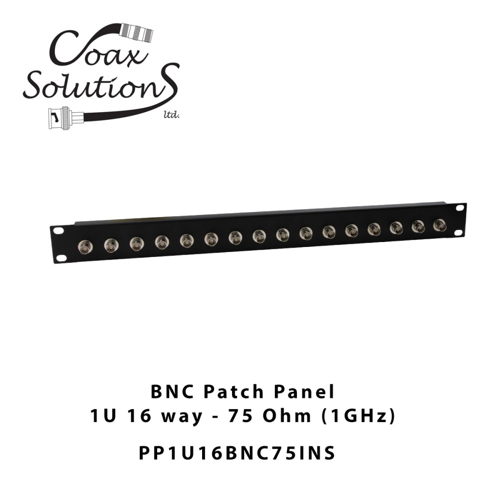 BNC Patch Panel 1U 16 port - BNC 75 Ohm (1GHz)